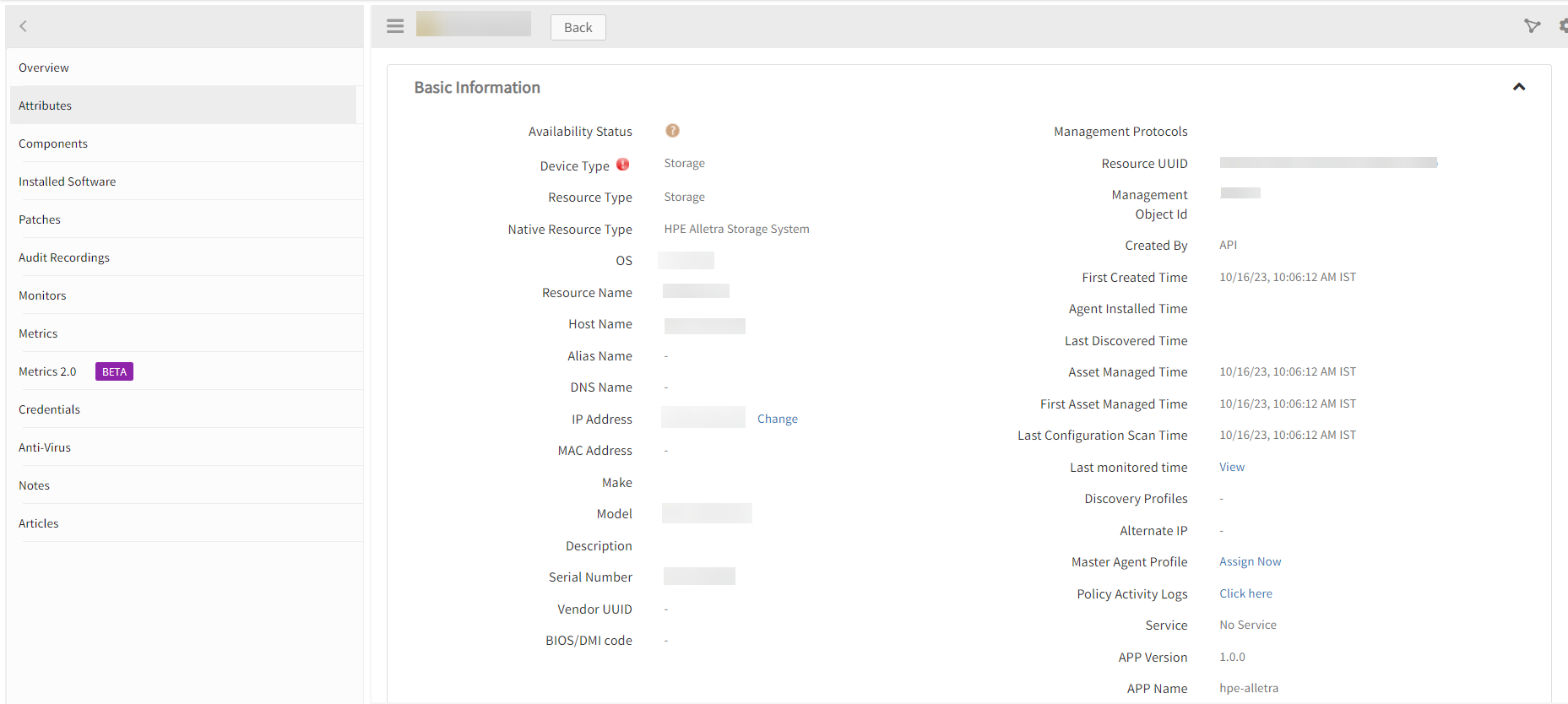 HPE Alletra 9k | OpsRamp Documentation